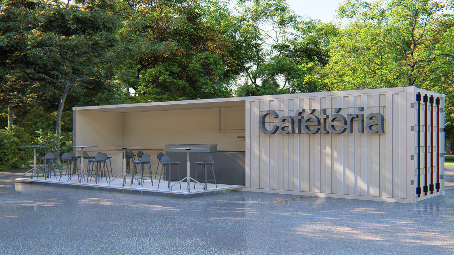 3D Container Beach Cafeteria Model - TurboSquid 1415789