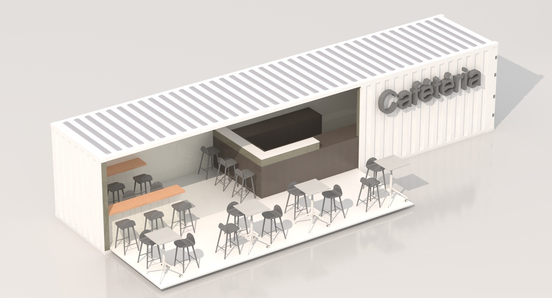 3D Container Beach Cafeteria Model - TurboSquid 1415789