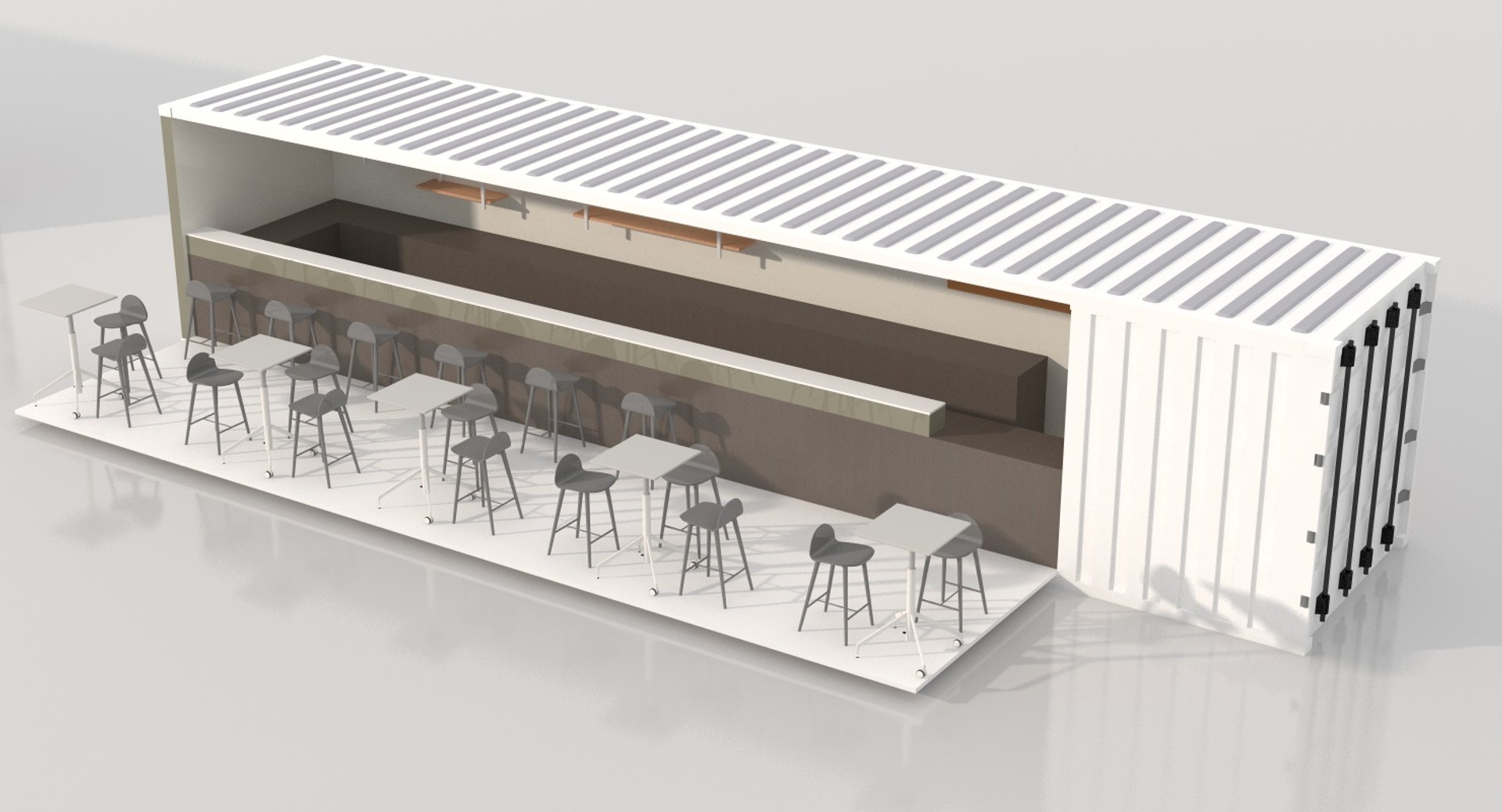 3D Container Beach Cafeteria Model - TurboSquid 1415789