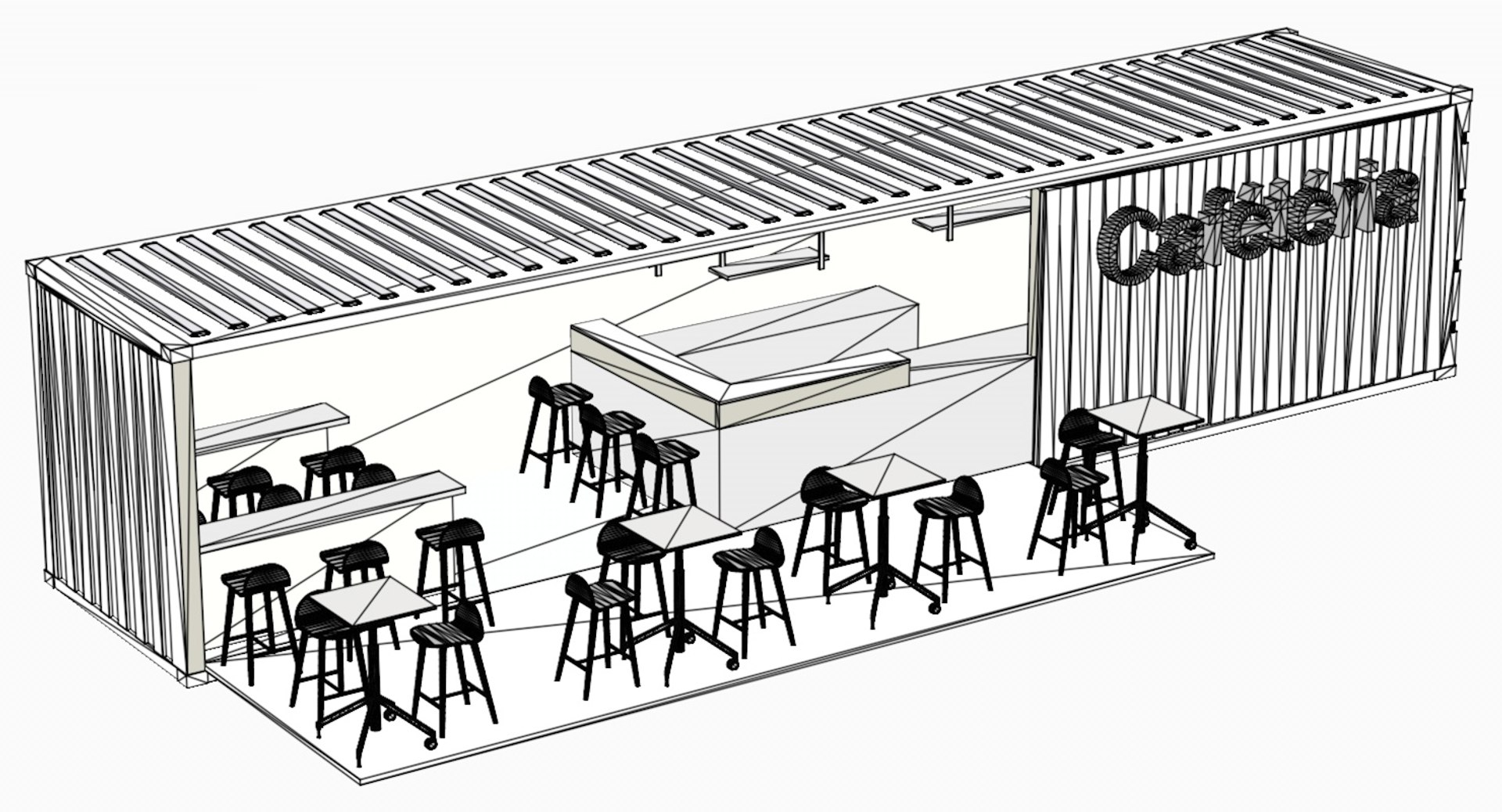 3D container beach cafeteria model - TurboSquid 1415789