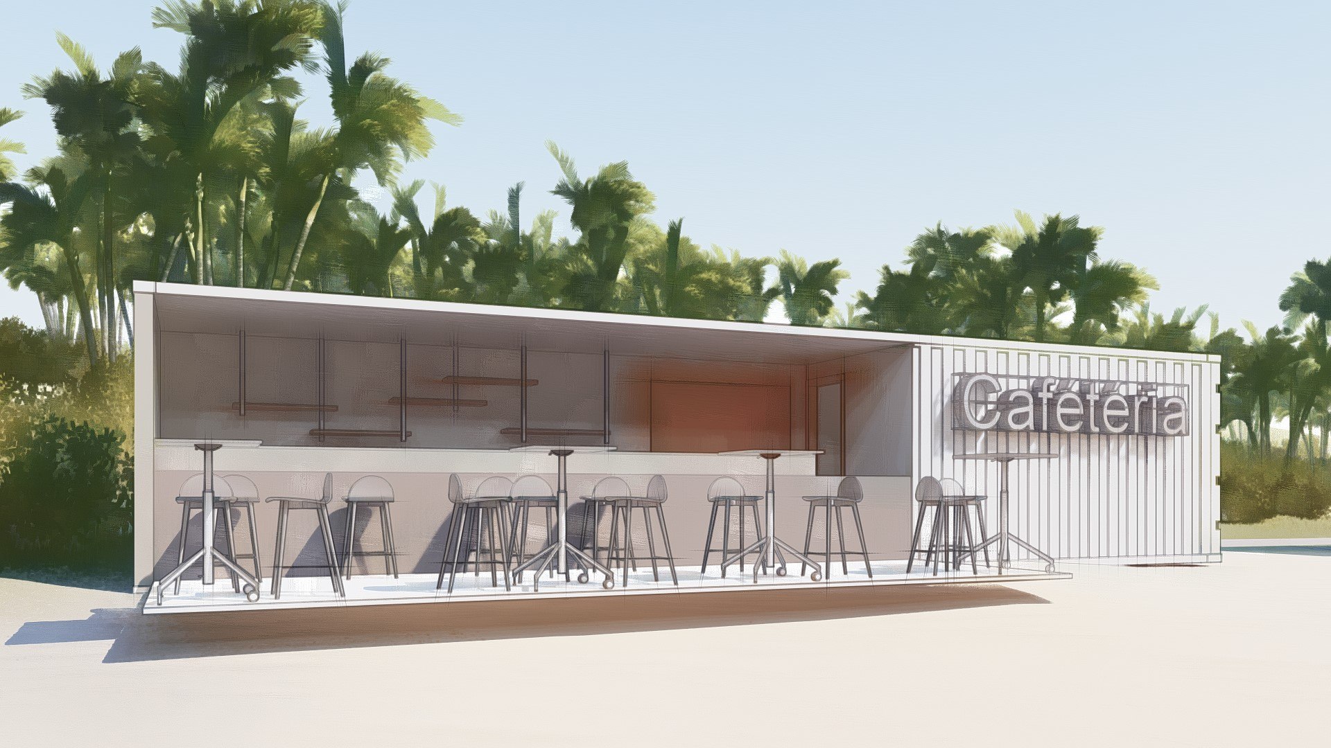 3D Container Beach Cafeteria Model - TurboSquid 1415789