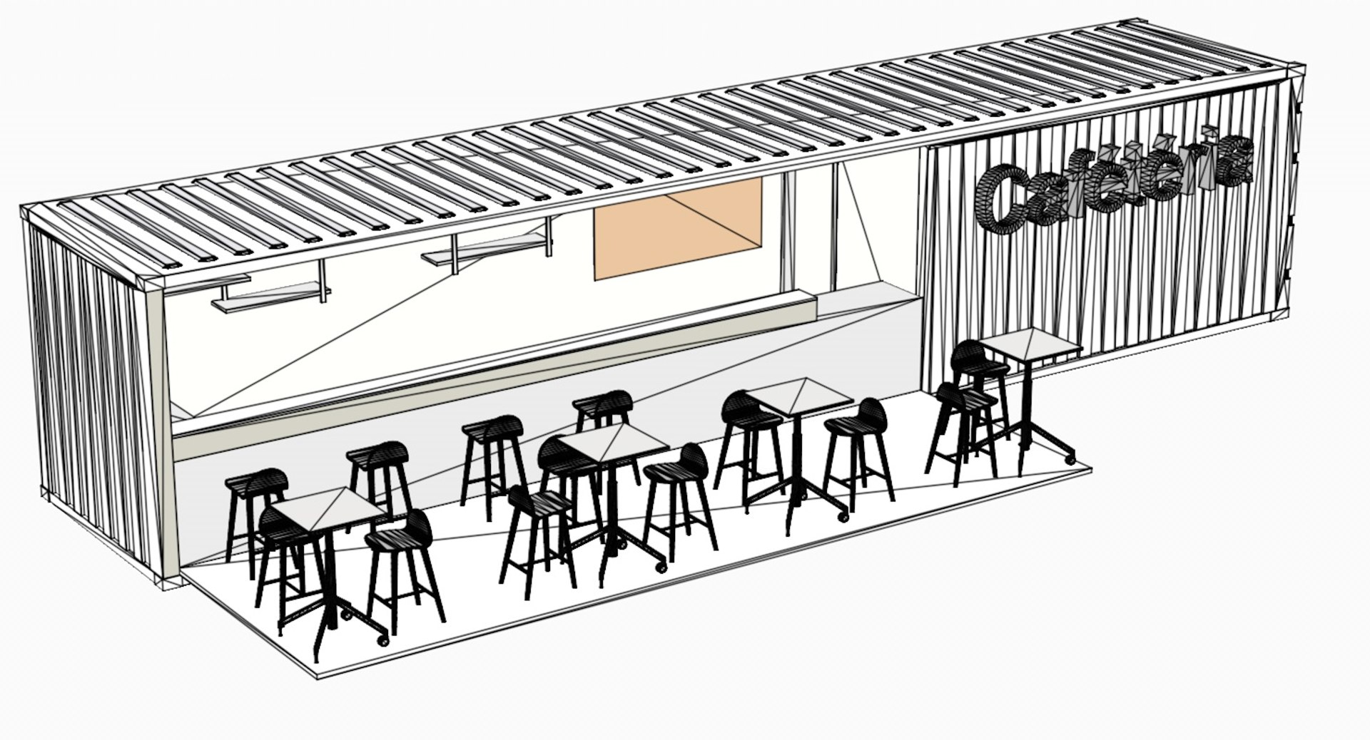 3D container beach cafeteria model - TurboSquid 1415789