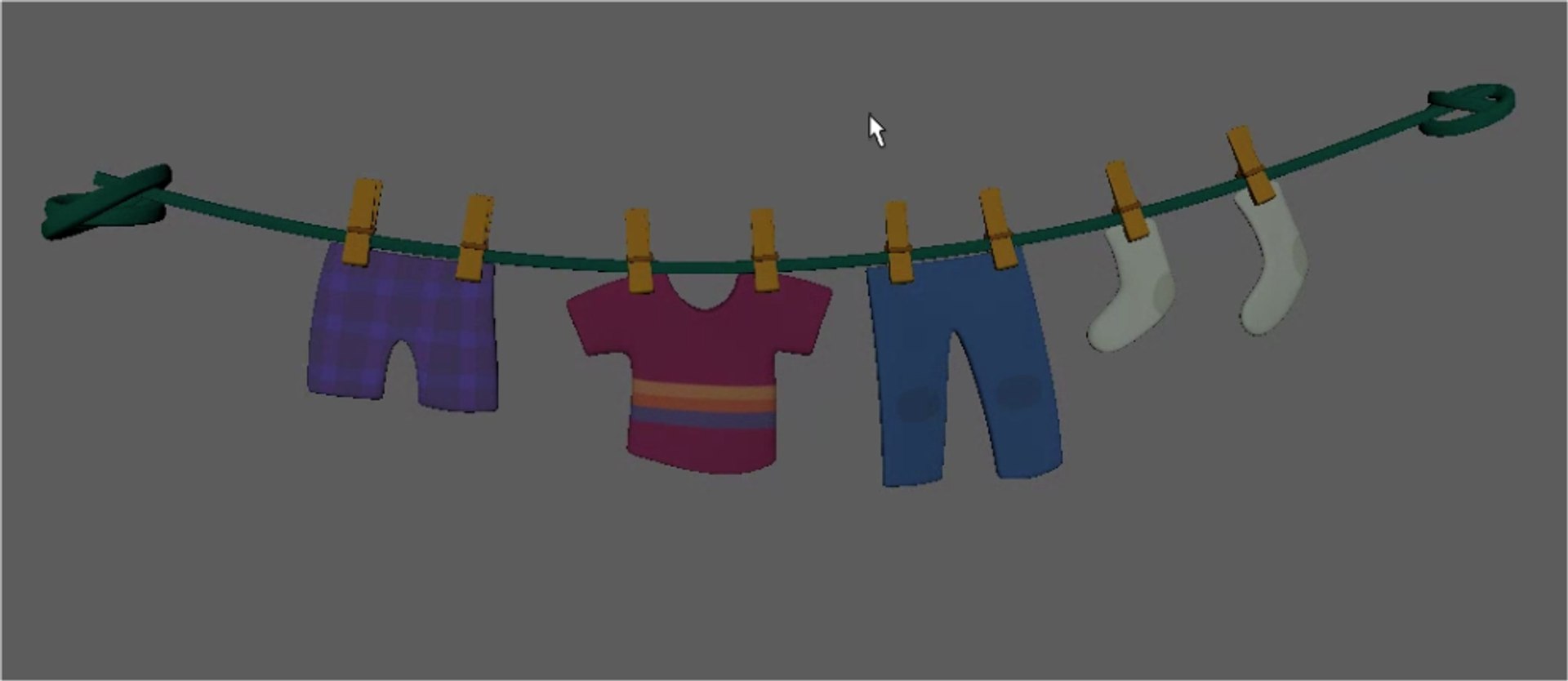 3D Clothesline Clothes Line Model - TurboSquid 1682851