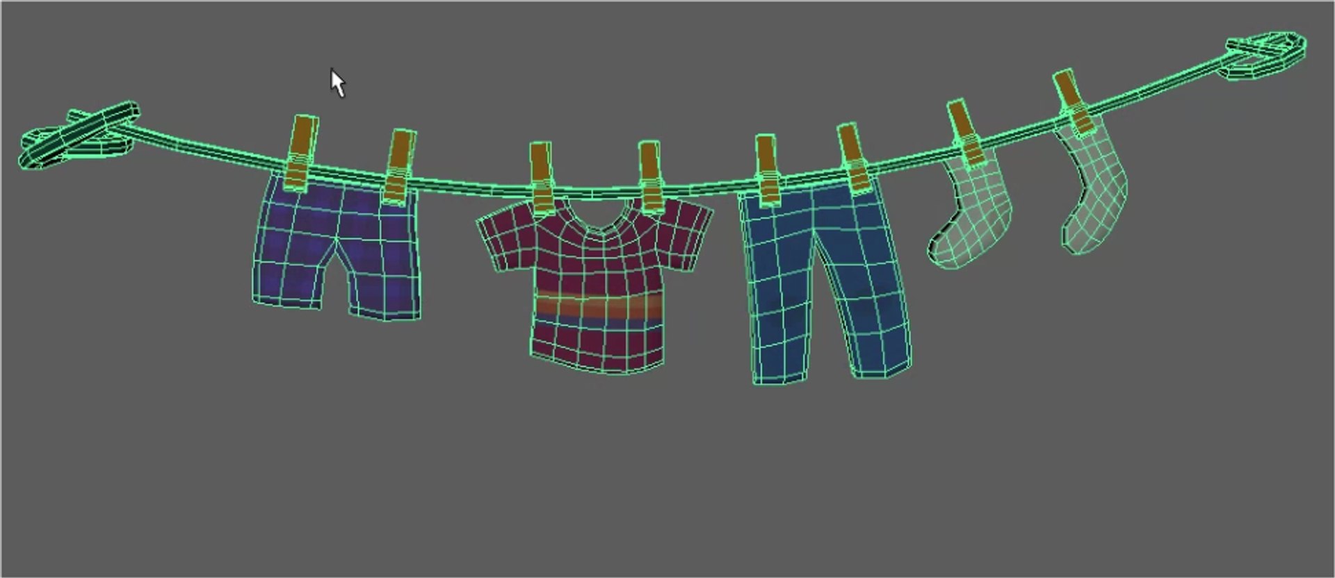 3D Clothesline Clothes Line Model - TurboSquid 1682851