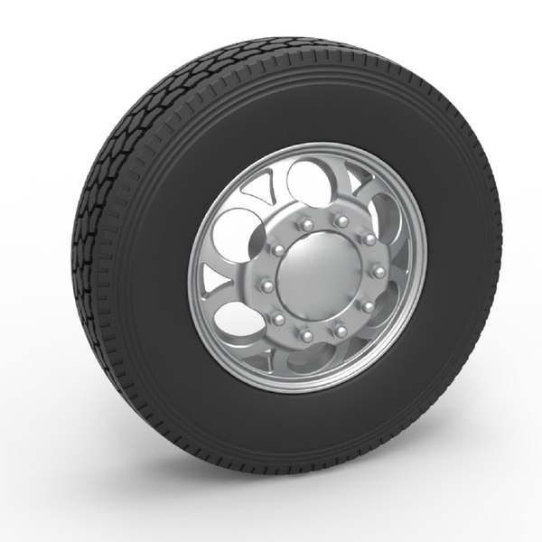 Diecast Front custom wheel of semi truck Version 15 Scale 1 to 25 3D 모델 ...