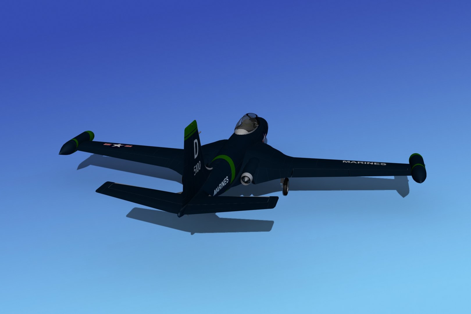 cockpit f2h banshee jet fighter 3d model