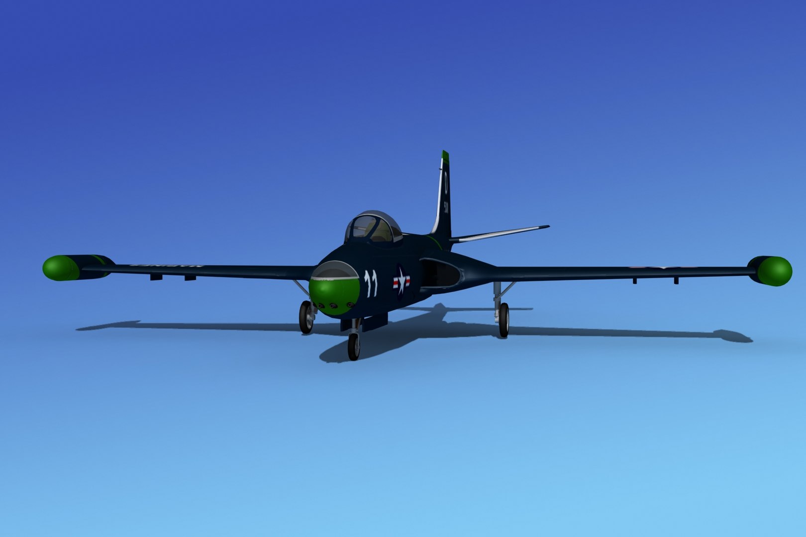 cockpit f2h banshee jet fighter 3d model