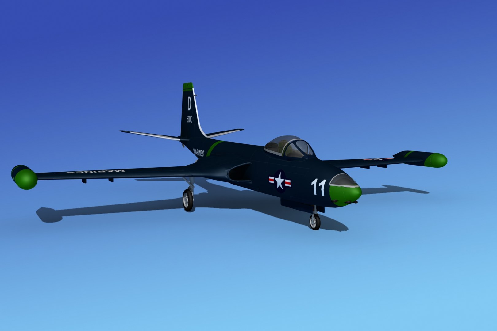 cockpit f2h banshee jet fighter 3d model