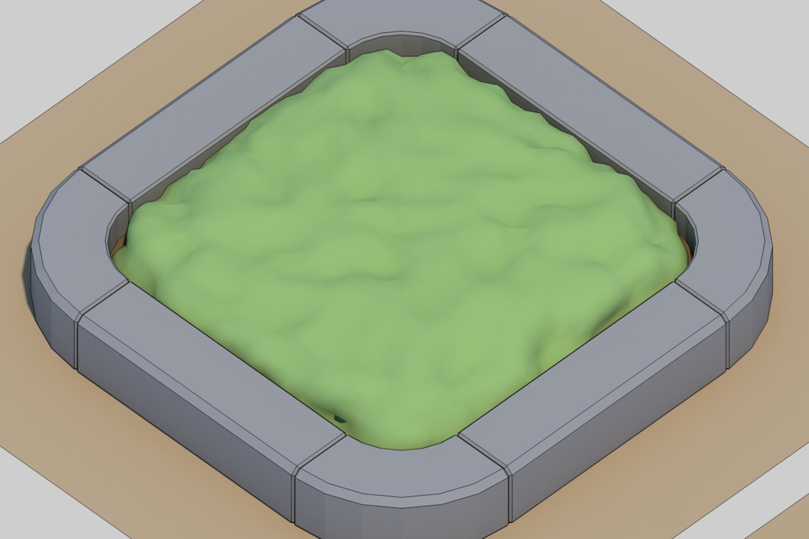 Property Boundary Block-Planting Mass Block 3D Model - TurboSquid 2128119