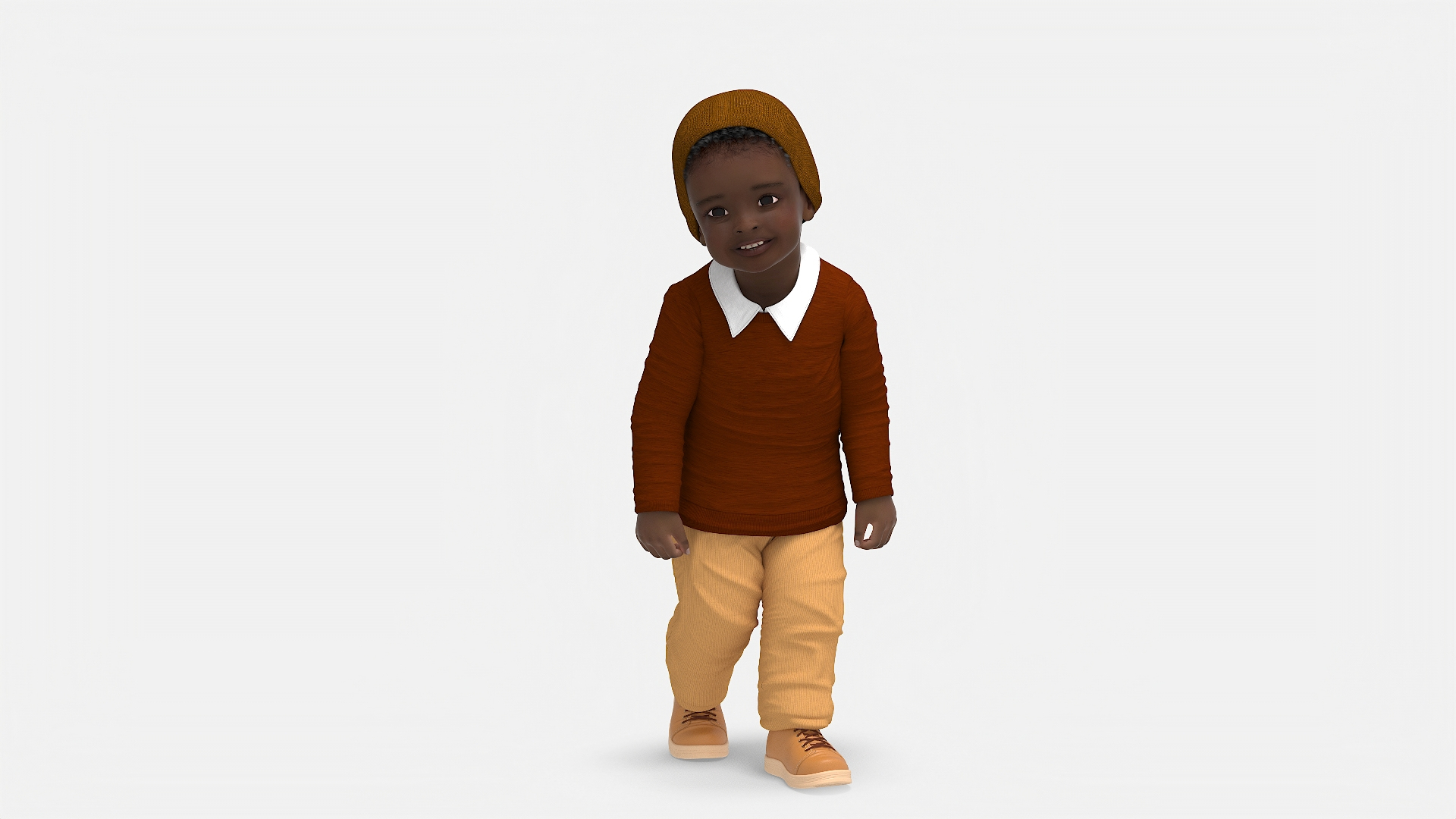 African Baby Boy Outdoor Autumn Style Walking Model - TurboSquid 2315041
