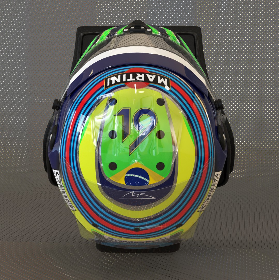 3d Model Racing Helmet Felipe Massa