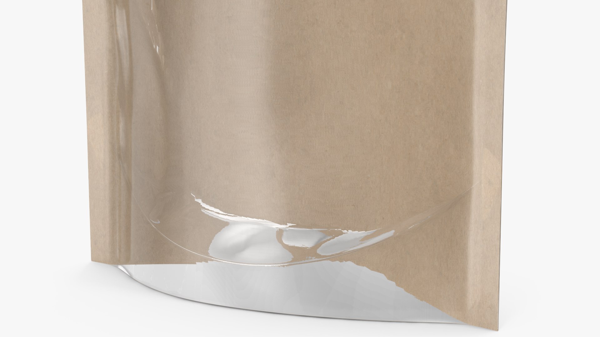 3D Zipper Kraft Paper Bag with Transparent Front 150 g Open Mockup ...