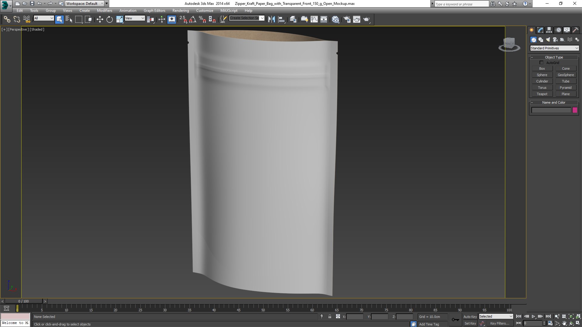 3D Zipper Kraft Paper Bag with Transparent Front 150 g Open Mockup ...