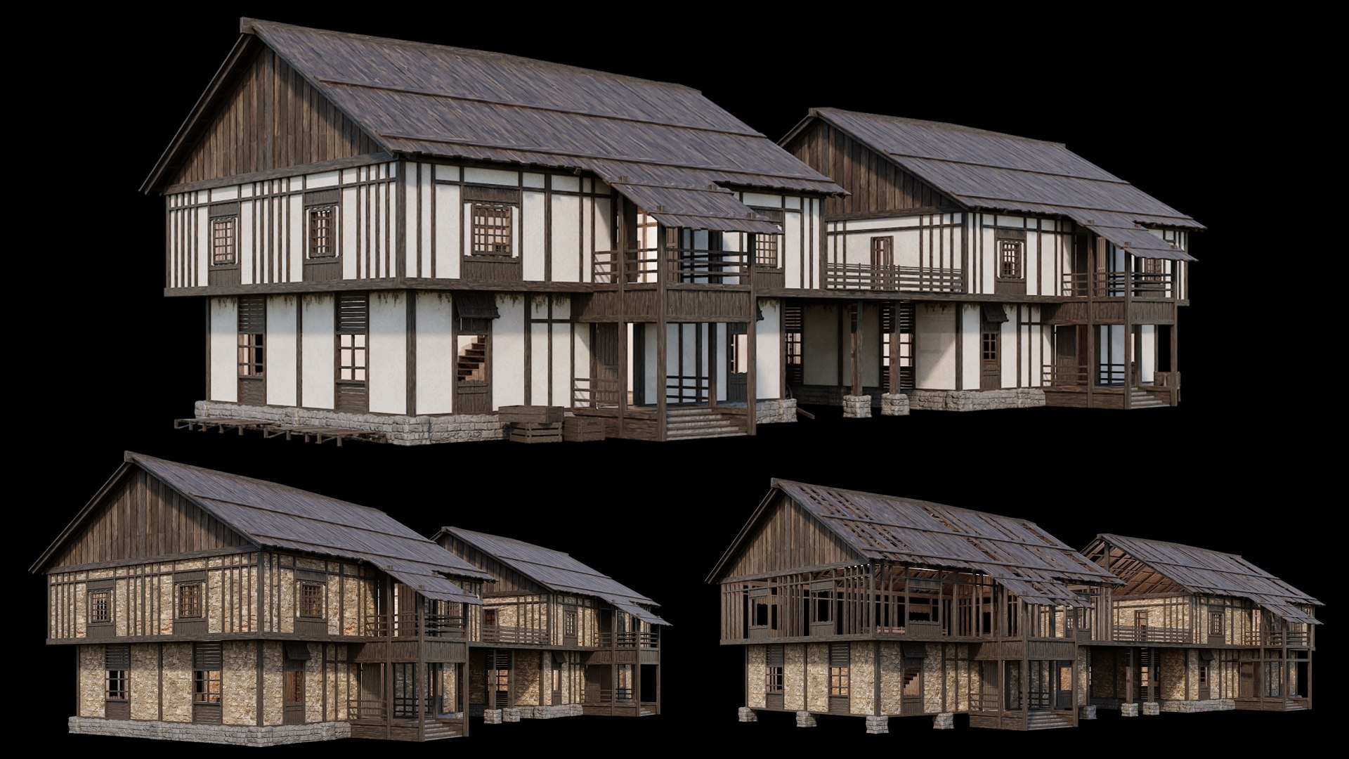 Medieval Village Pack 09 - 3 Assets - 4K Textures Game Ready 3D ...