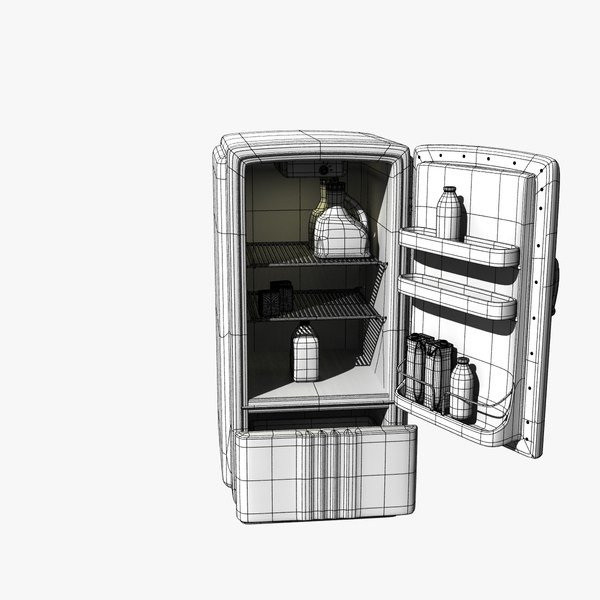 old style refrigerator 3d max