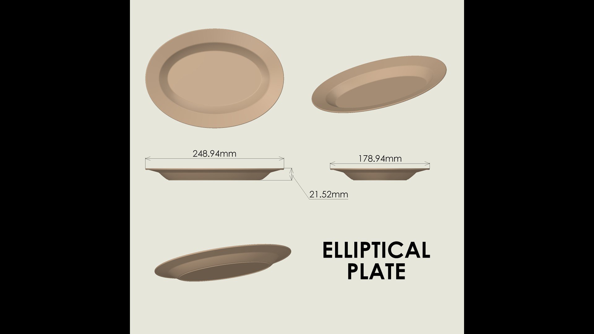 3D Elliptical Plate - TurboSquid 2385732