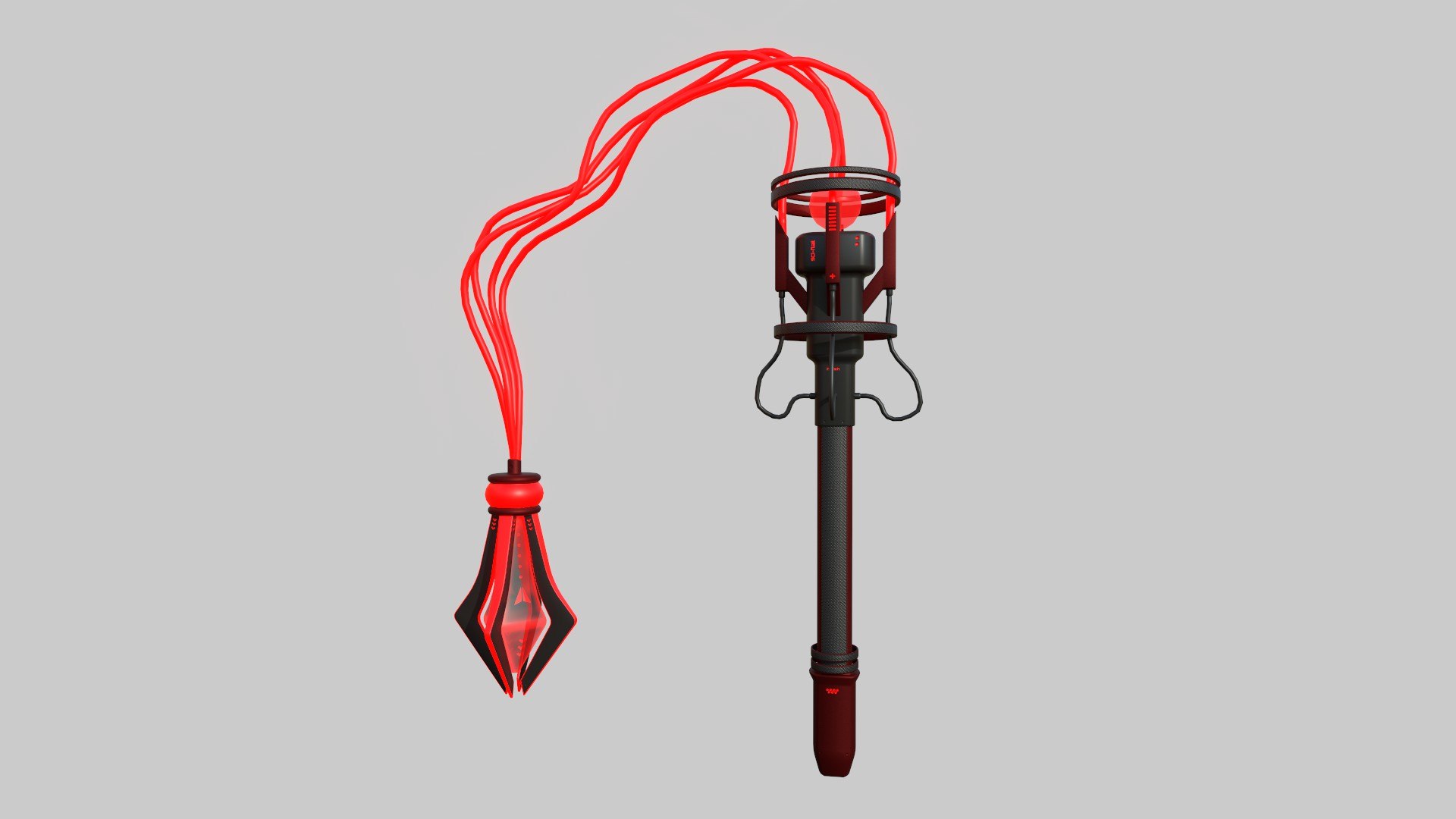 3D SciFi Flail A04 Black Red - Sci Fi Weapon Design - TurboSquid 1974498