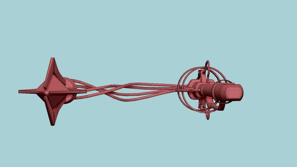 3D SciFi Flail A04 Black Red - Sci Fi Weapon Design - TurboSquid 1974498