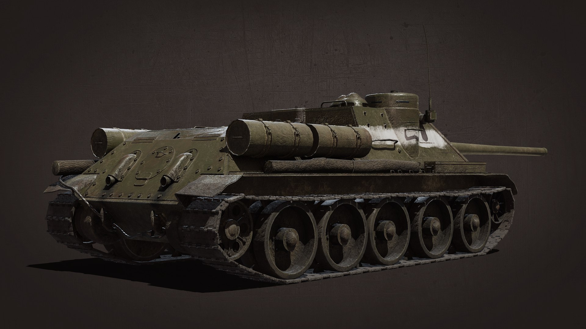 Soviet tank su-100 gameready 3D - TurboSquid 1461119