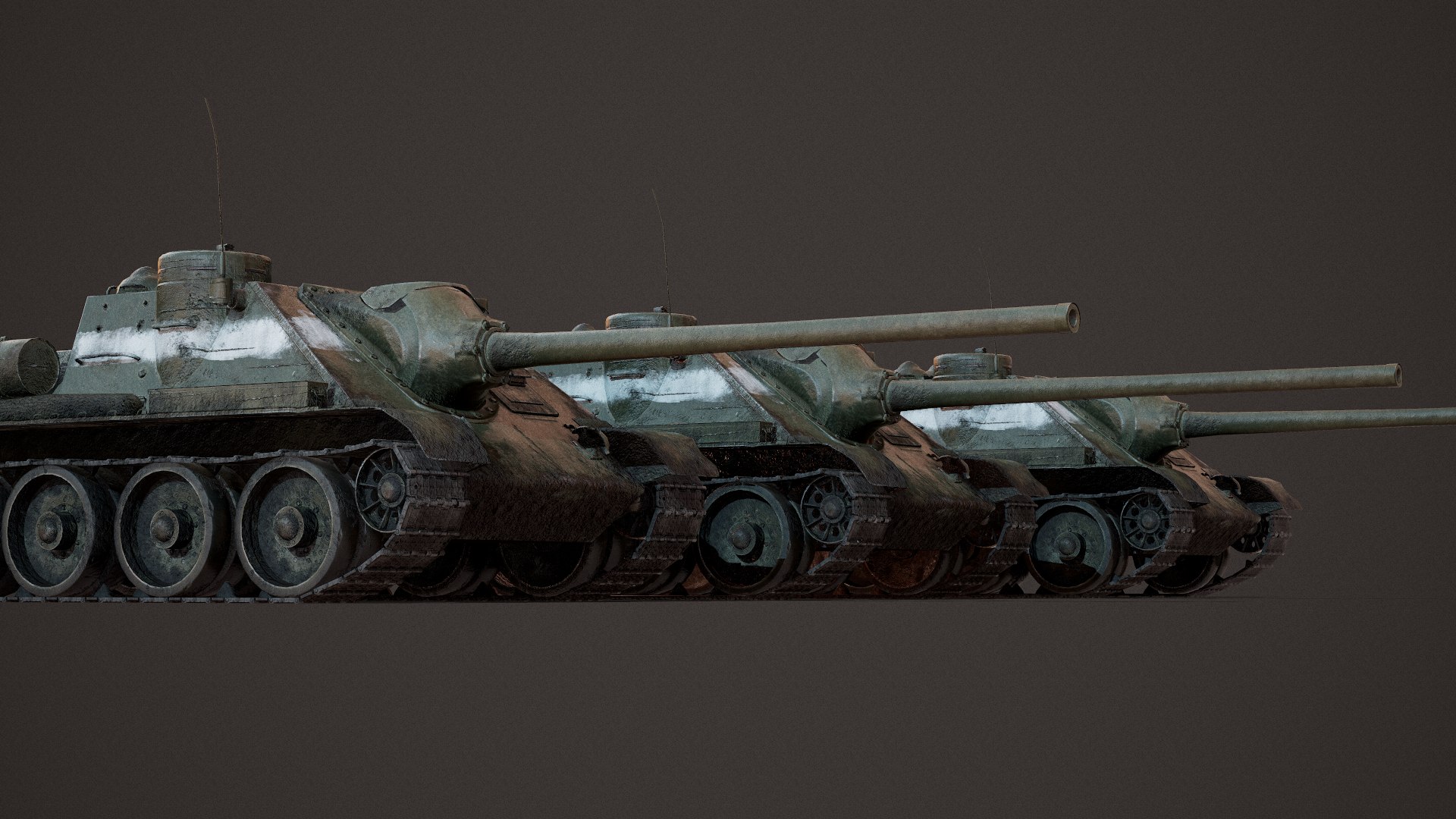 Soviet tank su-100 gameready 3D - TurboSquid 1461119