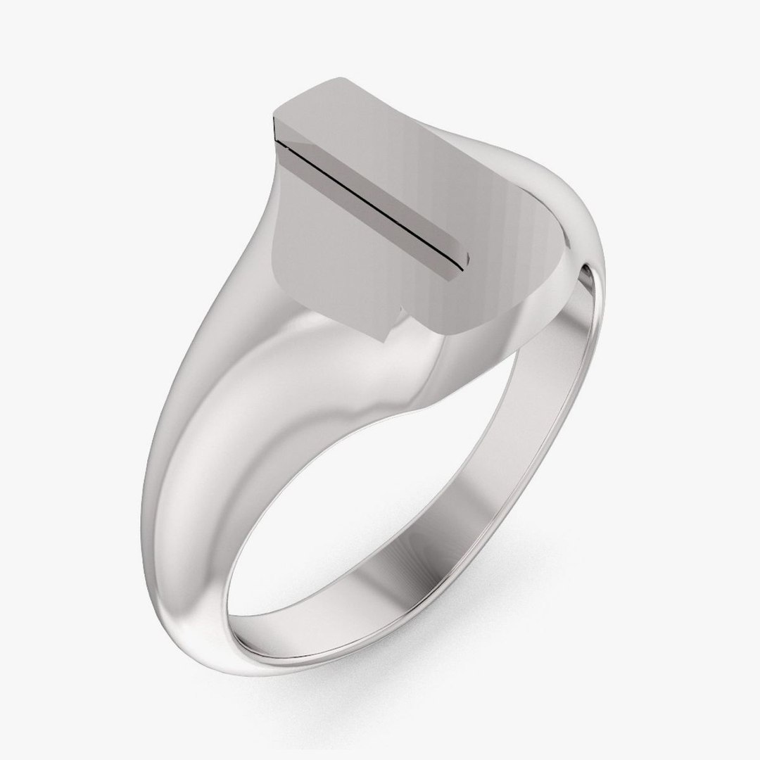 Alphabet Signet Ring J 3D model - TurboSquid 2083120