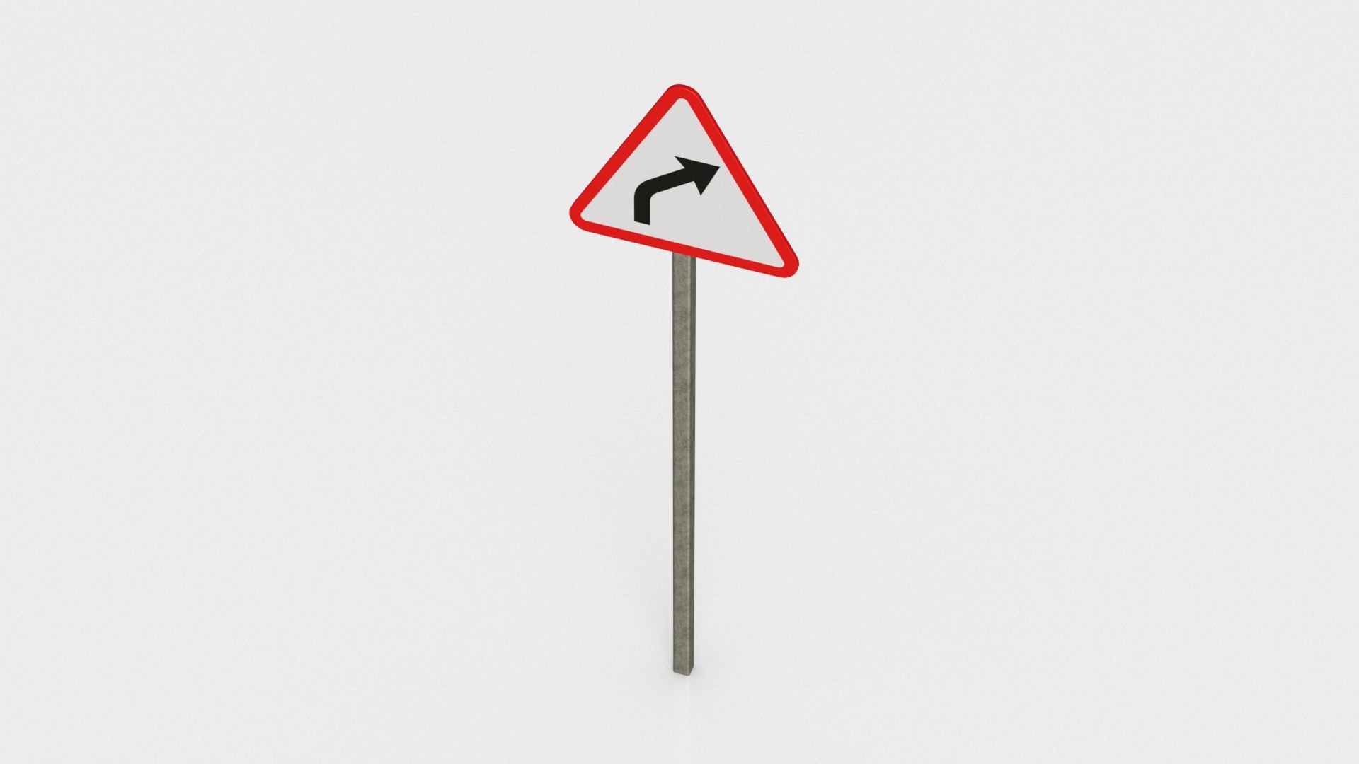 3D Right Curve Road Sign model - TurboSquid 2109505