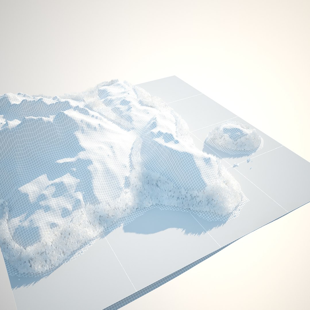 snowy mountain lake snow 3d max