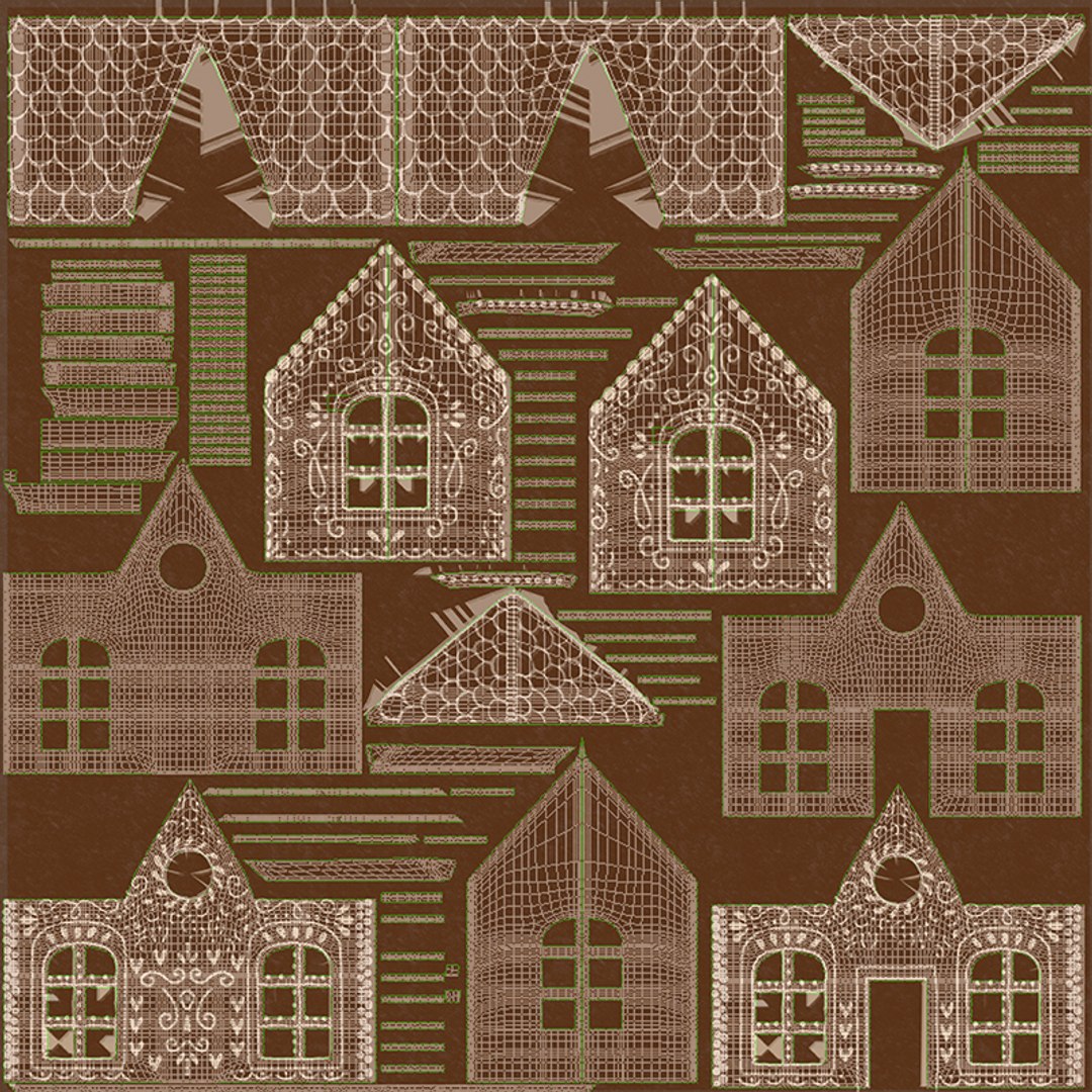 Gingerbread Houses Model - TurboSquid 2416423