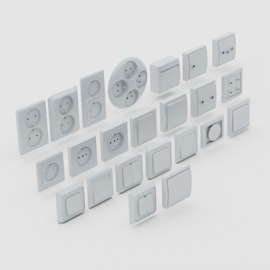 3D Sockets Switchs - TurboSquid 1522477