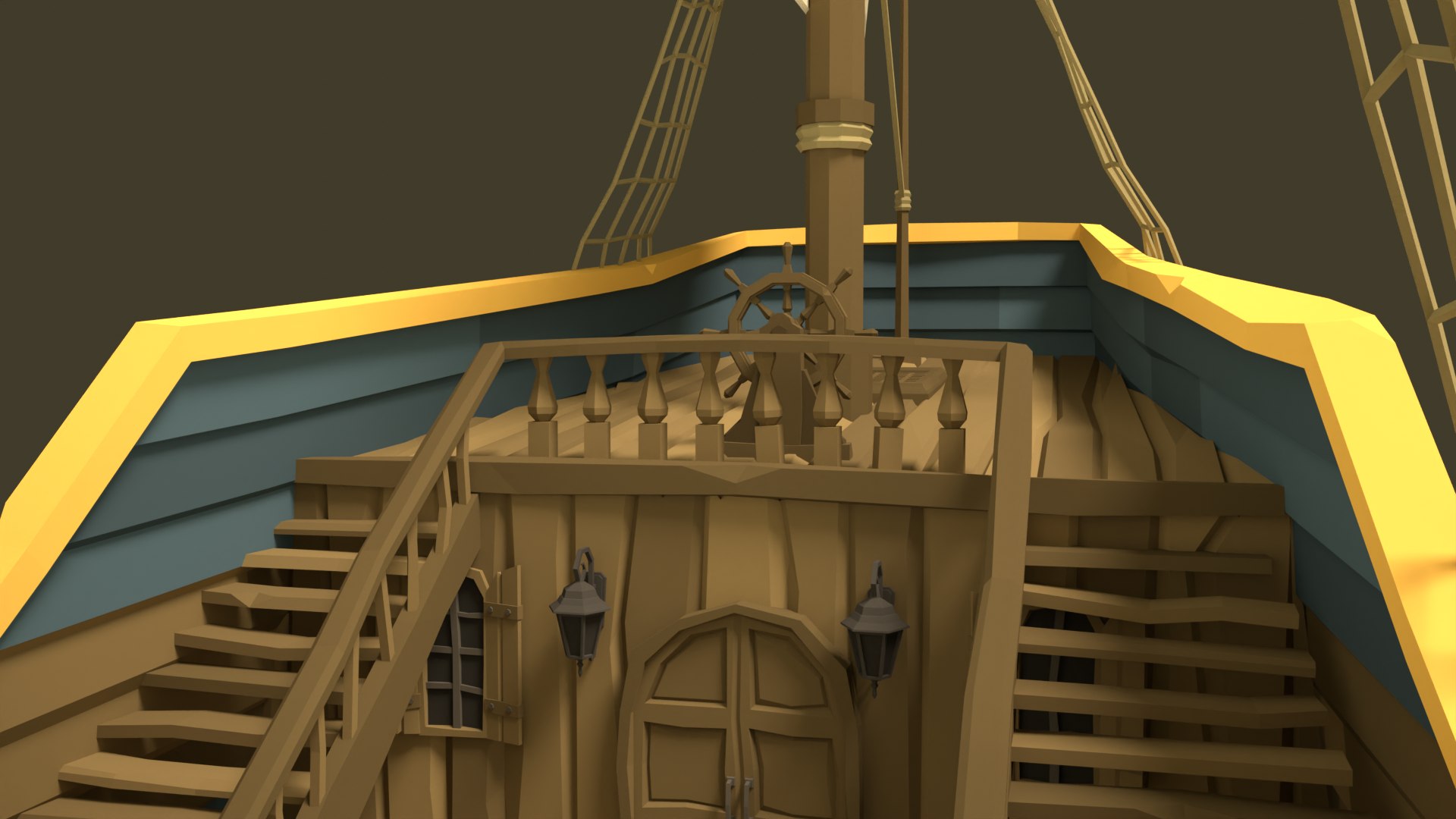 3D Ship Low Poly 3D Model - TurboSquid 2015664