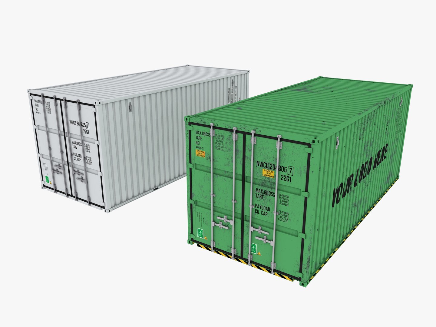 3D Container Shipping Cargo 20ft Model - TurboSquid 2291181