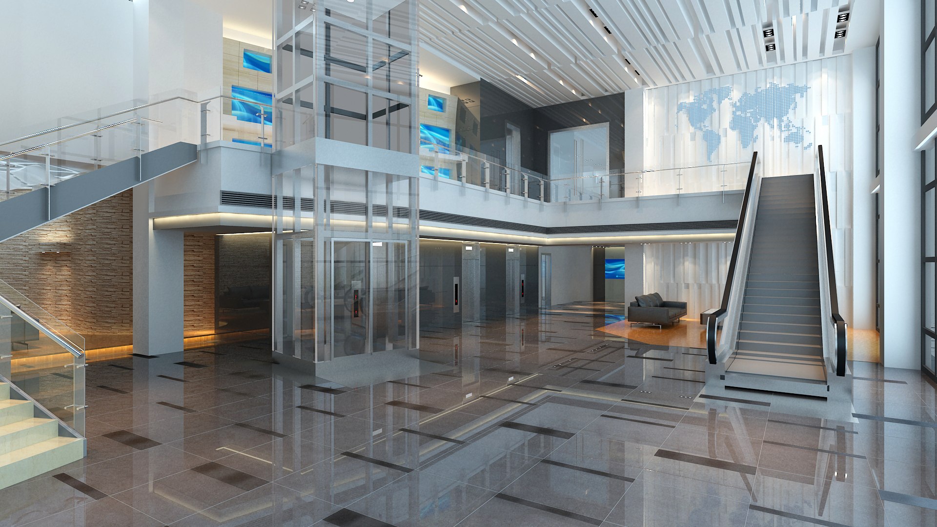 3D Office Lobby 10 Model - TurboSquid 2168801