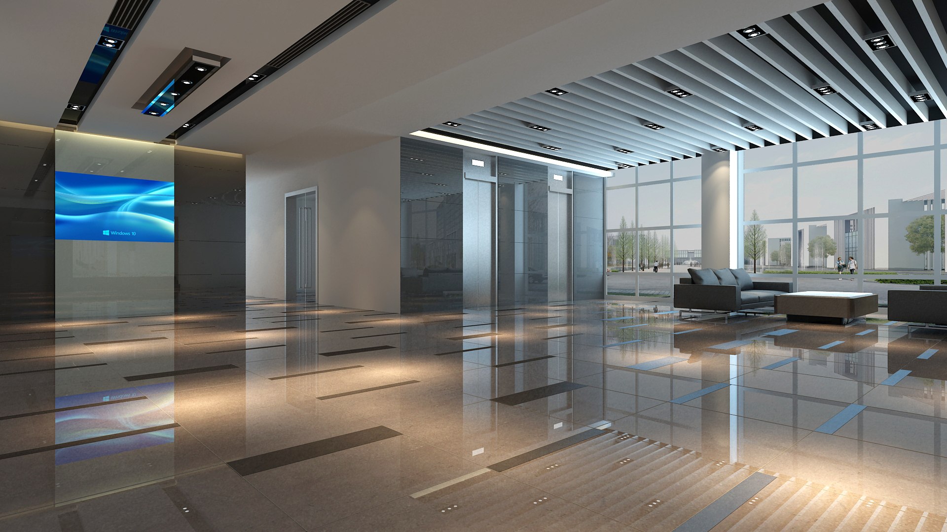3D Office lobby 10 model - TurboSquid 2168801