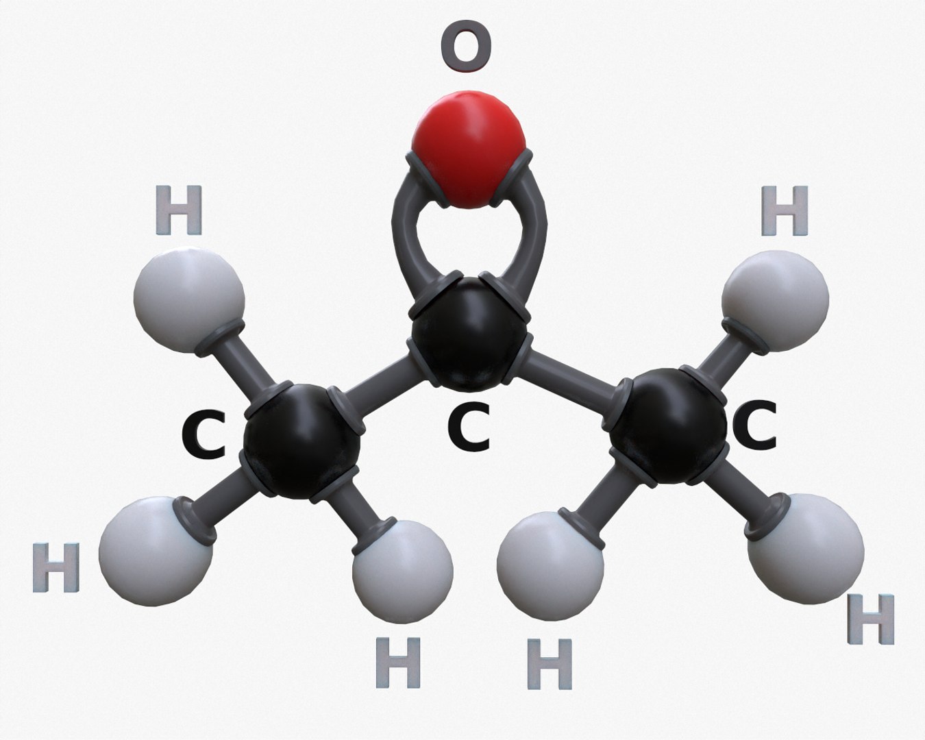 Acetone Molecular Model - TurboSquid 1380744