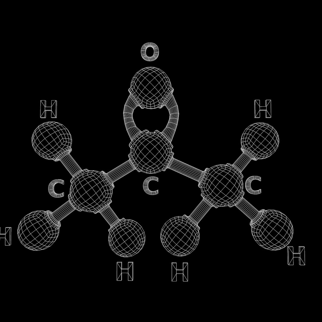 Acetone Molecular Model - TurboSquid 1380744