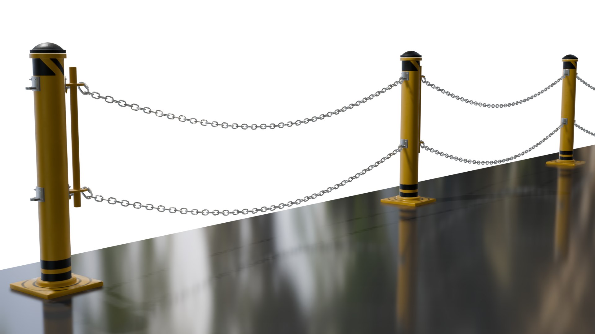 Dock Chain Bollard Barricade Model - TurboSquid 2325161