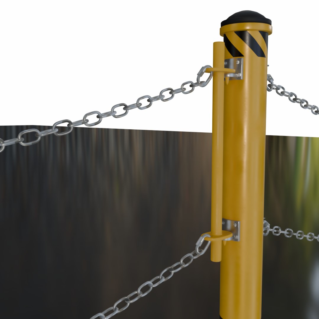 Dock Chain Bollard Barricade Model - TurboSquid 2325161