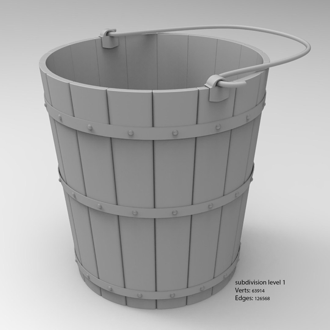 3d Wooden Bucket