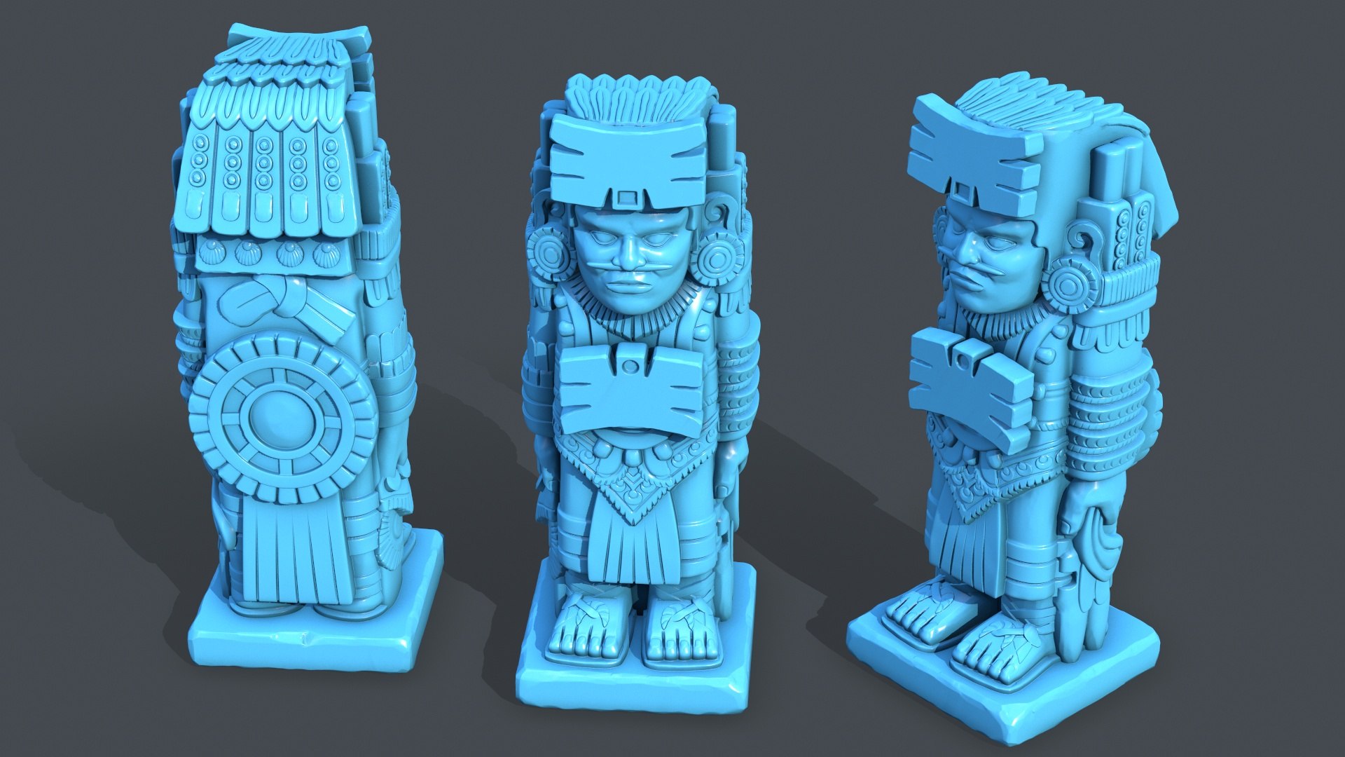 Statue Aztec Warrior HP 3D Model - TurboSquid 2221866