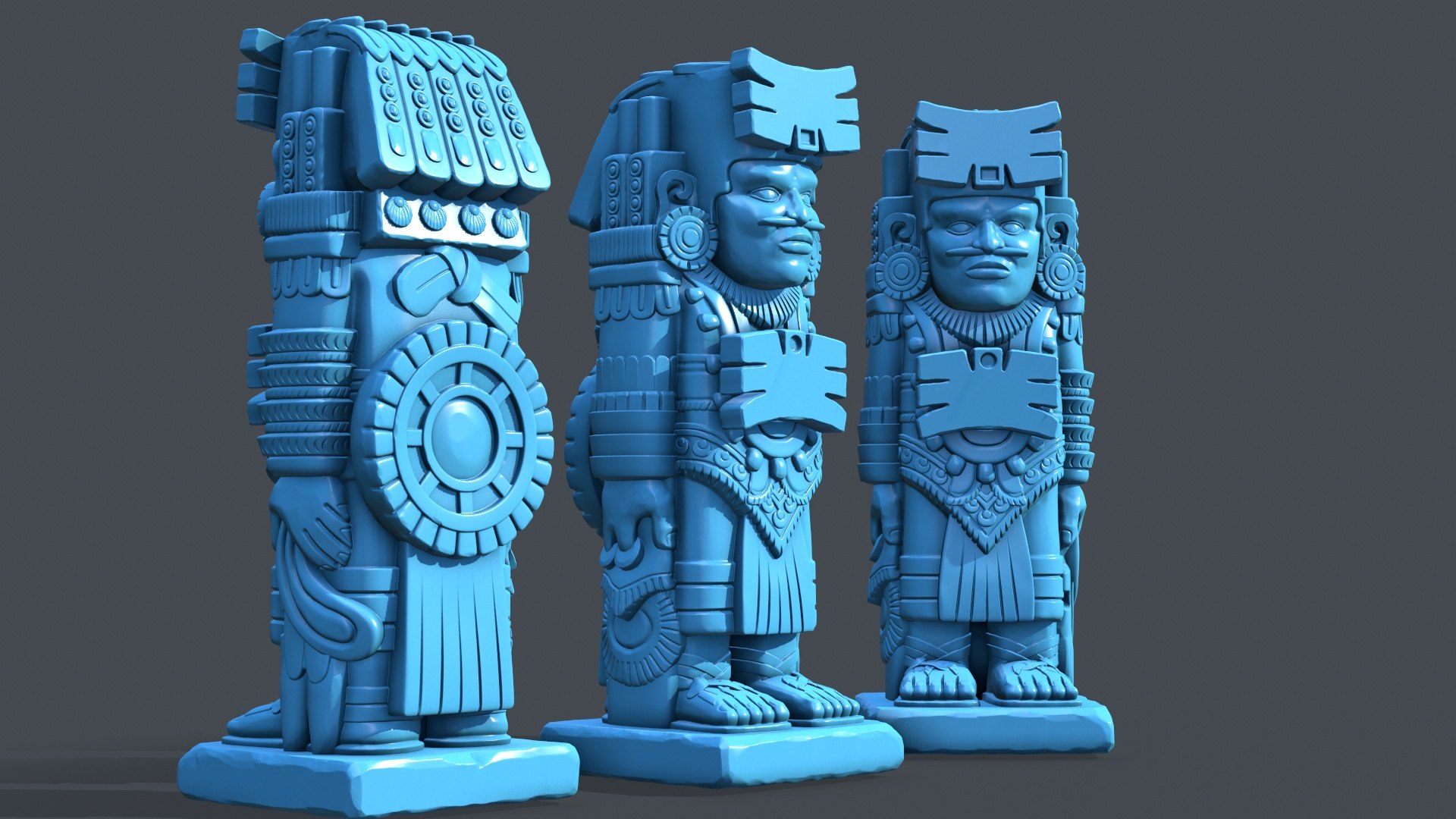 Statue Aztec Warrior HP 3D Model - TurboSquid 2221866