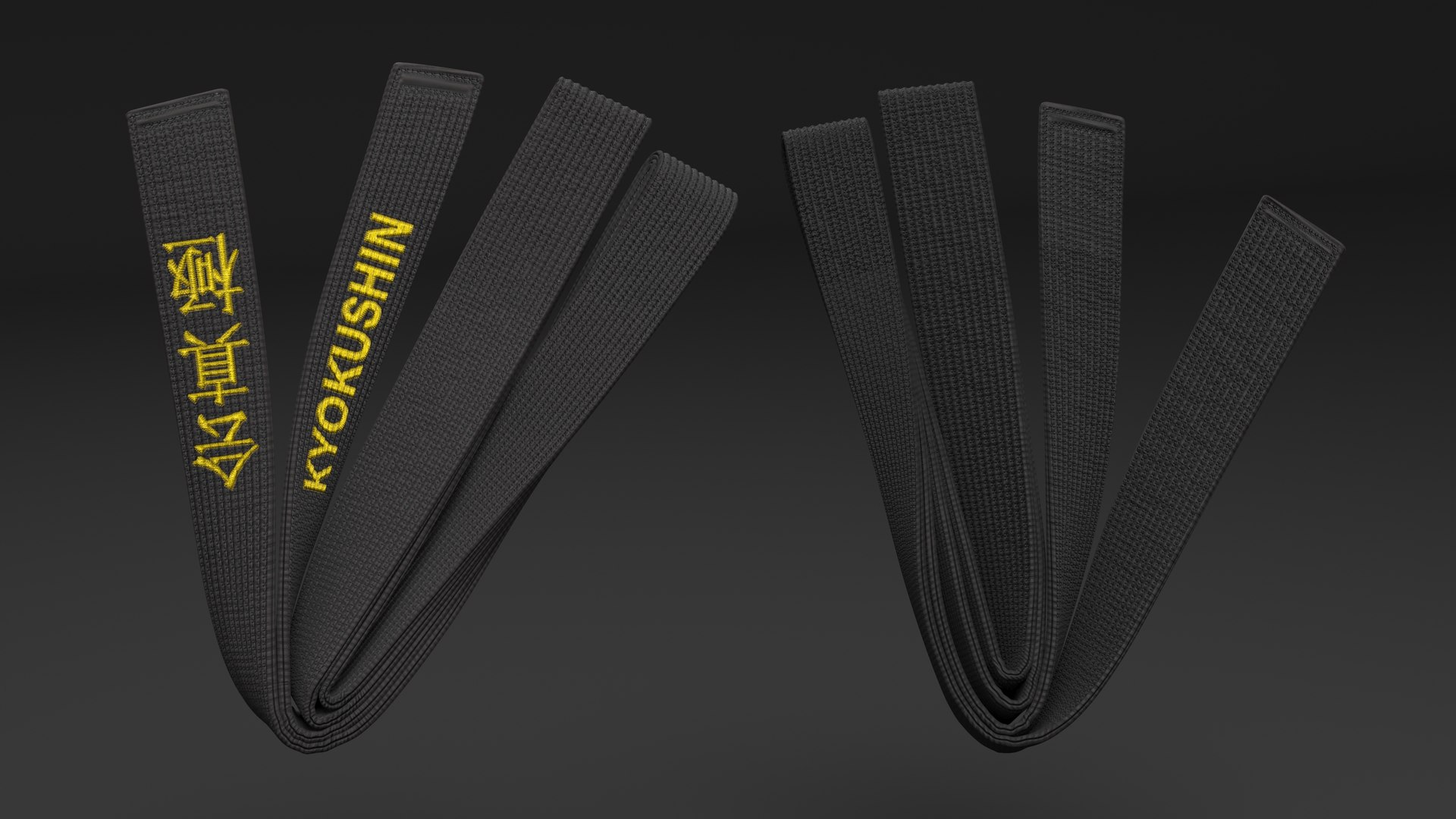 3D Kyokushin Black Obi Belt - TurboSquid 2133619