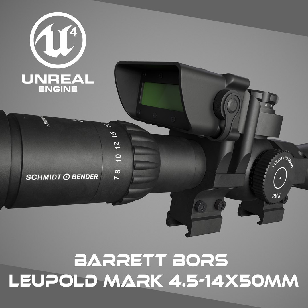 3D Barrett BORS With Scope Leupold Mark 4-14x50mm - TurboSquid 1825019