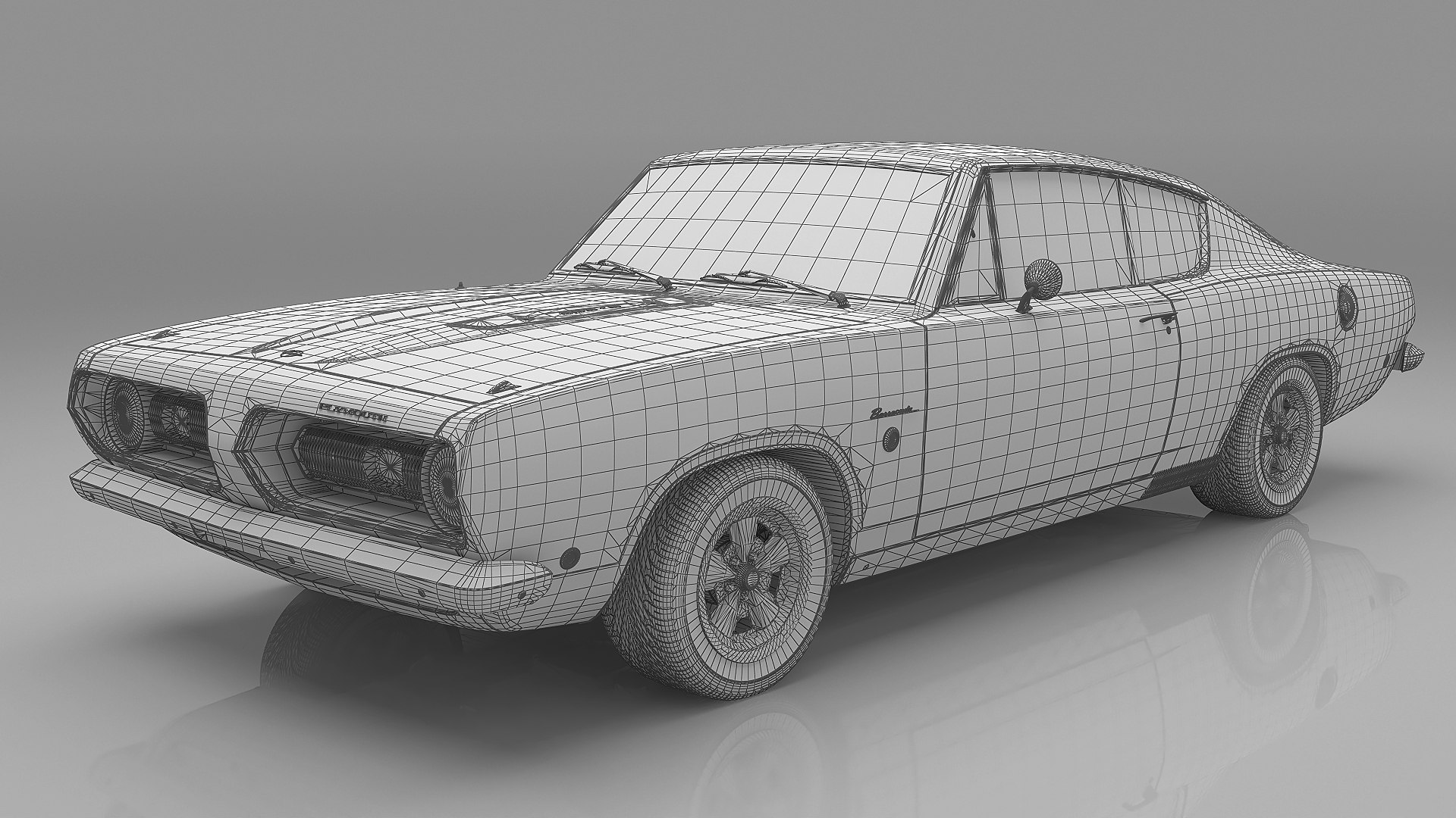 1968 Plymouth Barracuda Formula-S 3D Model - TurboSquid 2358187