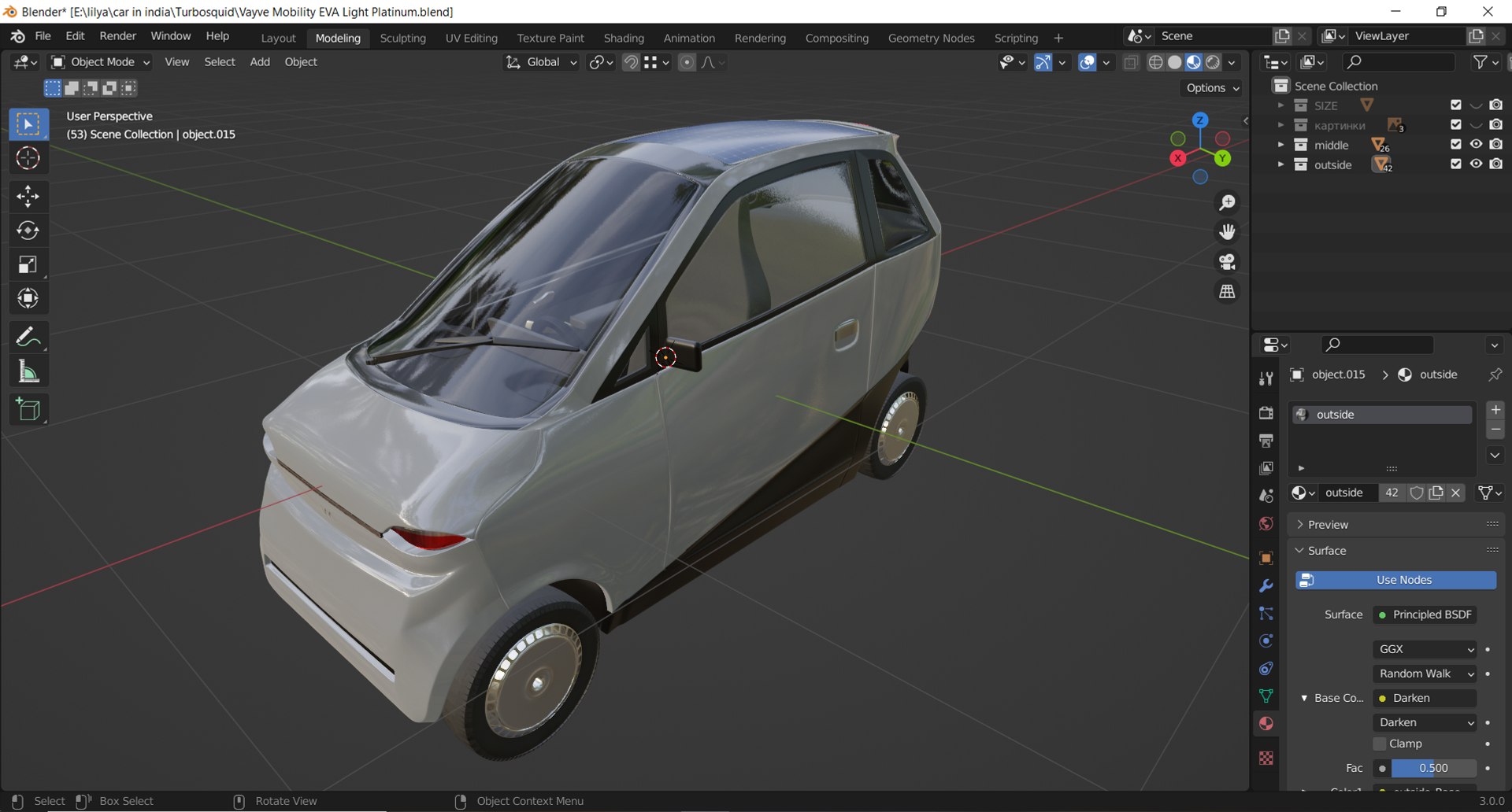 Vayve Mobility EVA Light Platinum 3D Model - TurboSquid 2204129