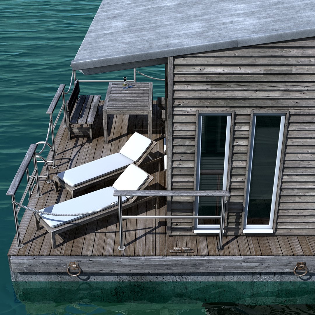 3d modeled floating house model