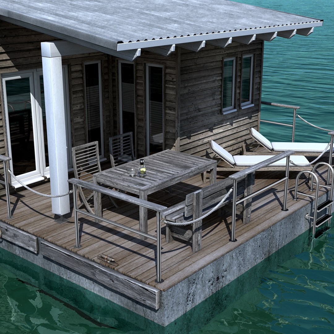 3d modeled floating house model