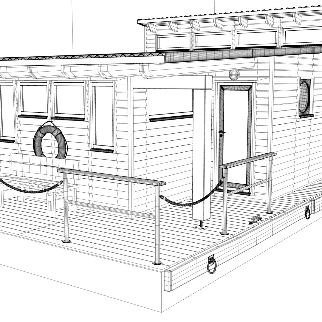 3d modeled floating house model