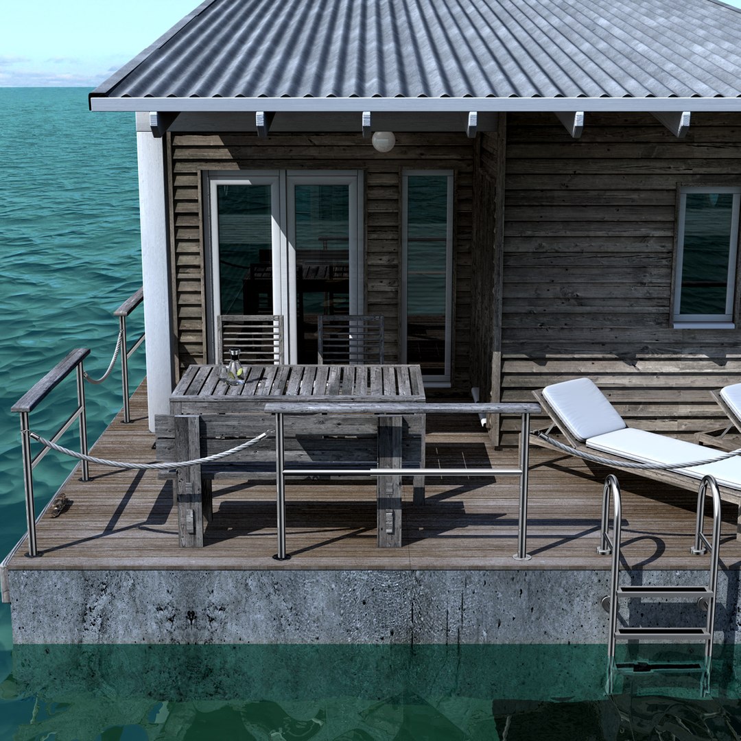 3d modeled floating house model