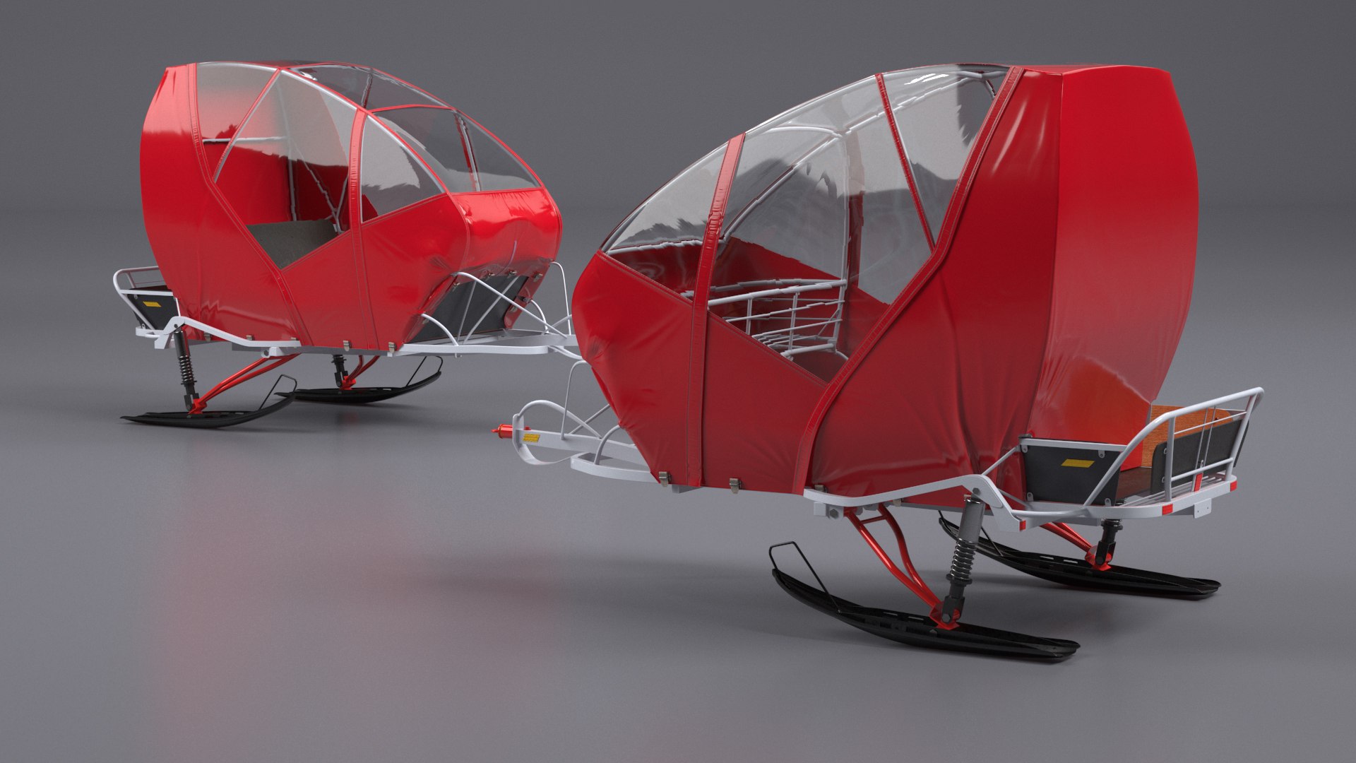 3D Model Snowmobile Carriage Trailer - TurboSquid 2274434