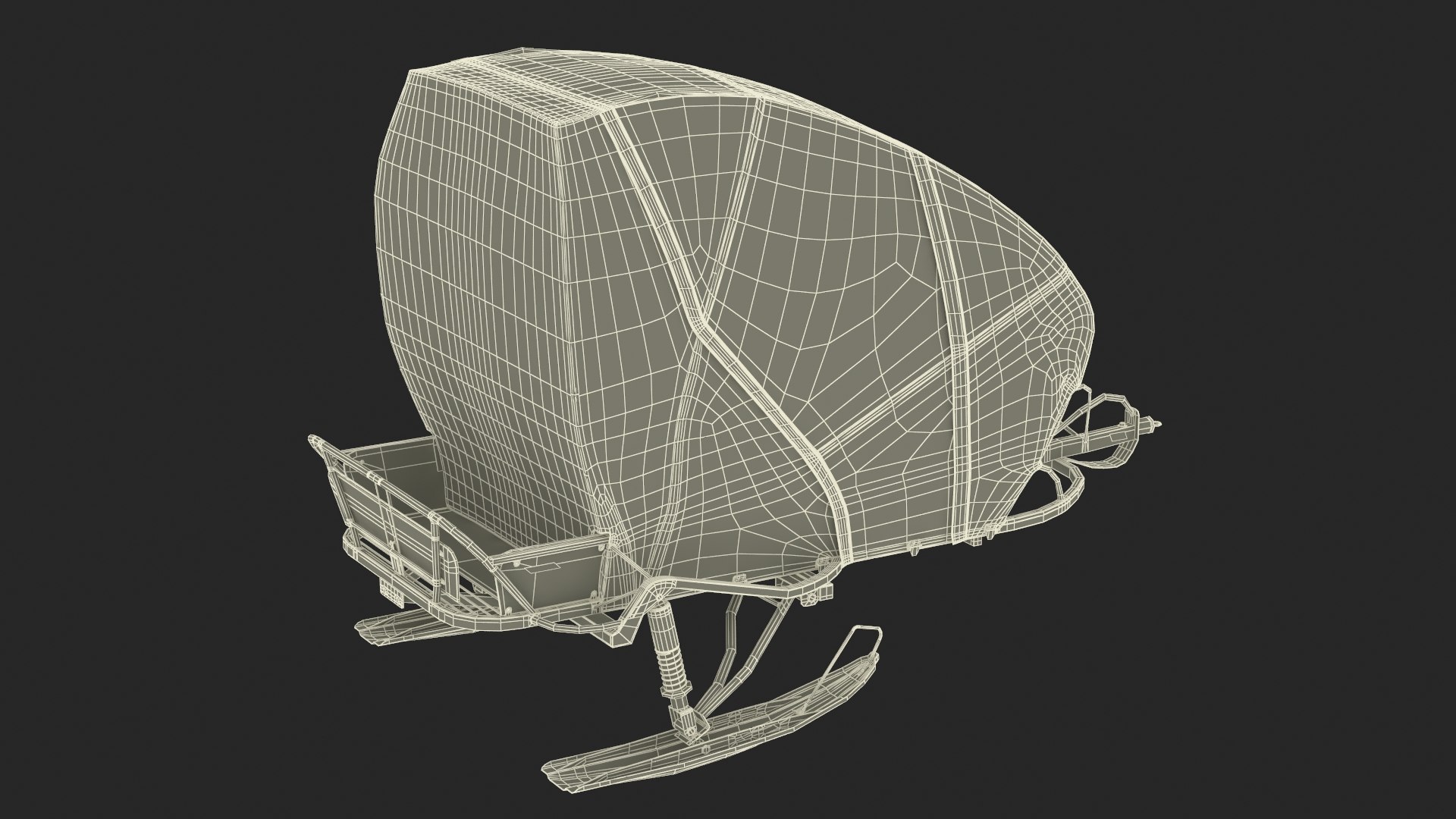 3D Model Snowmobile Carriage Trailer - TurboSquid 2274434